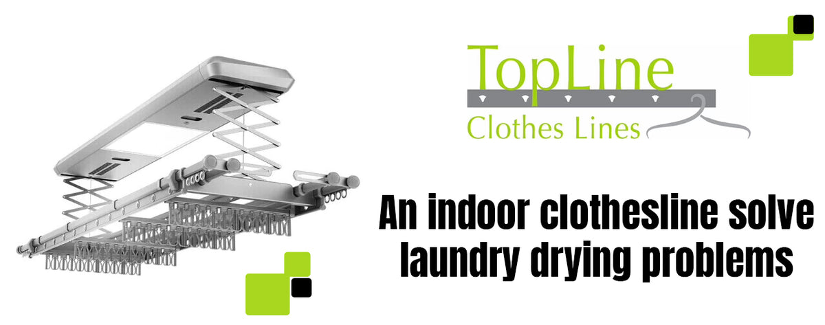 How can an indoor clothesline solve laundry drying problems?